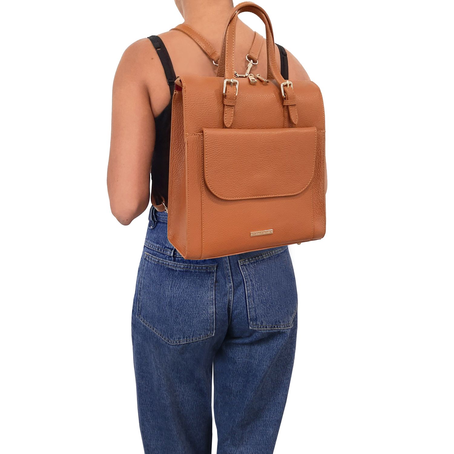 TL Bag Leather Backpack for Women Cognac TL142211