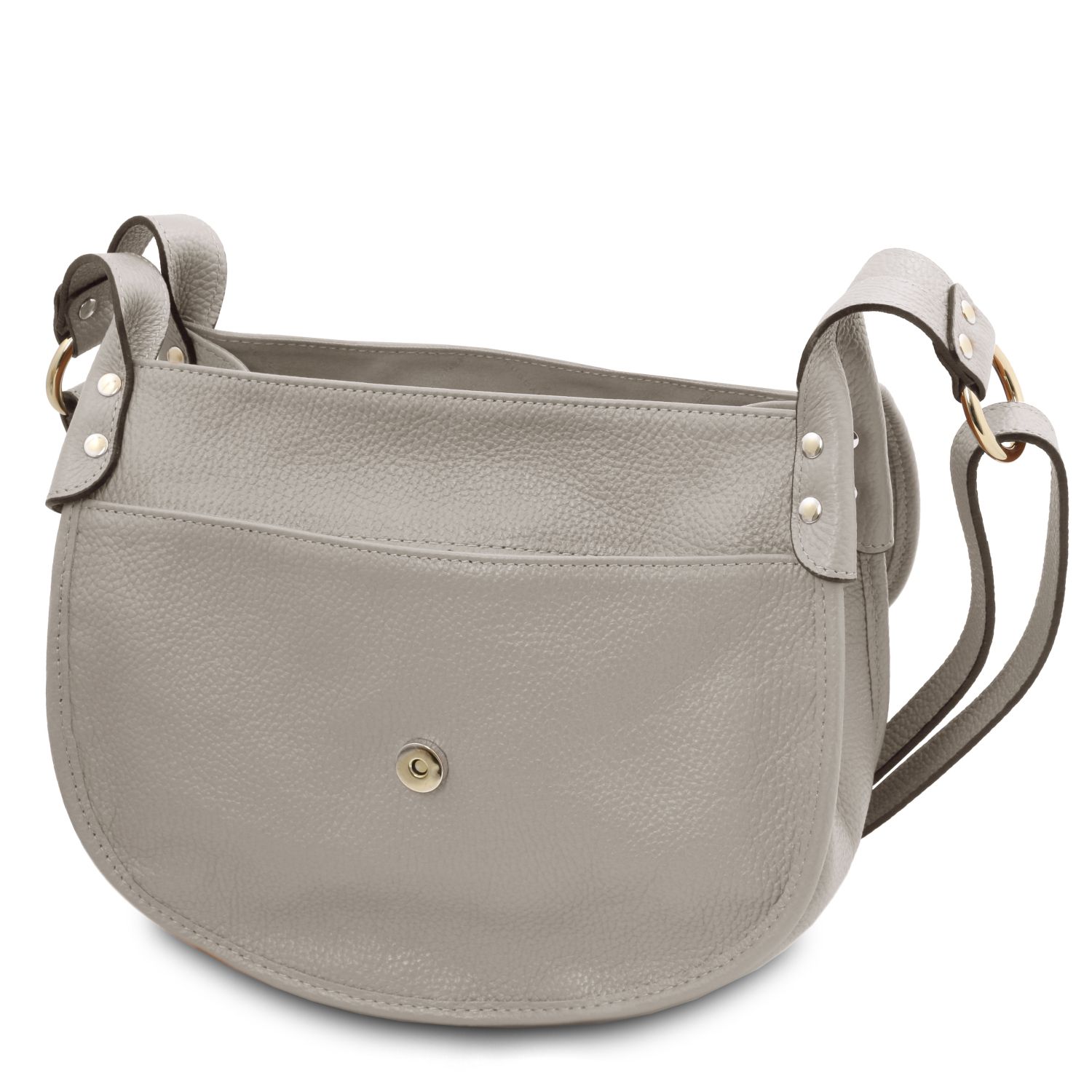 TL Bag Bolso en Piel Suave con Bandolera Gris Claro TL142202